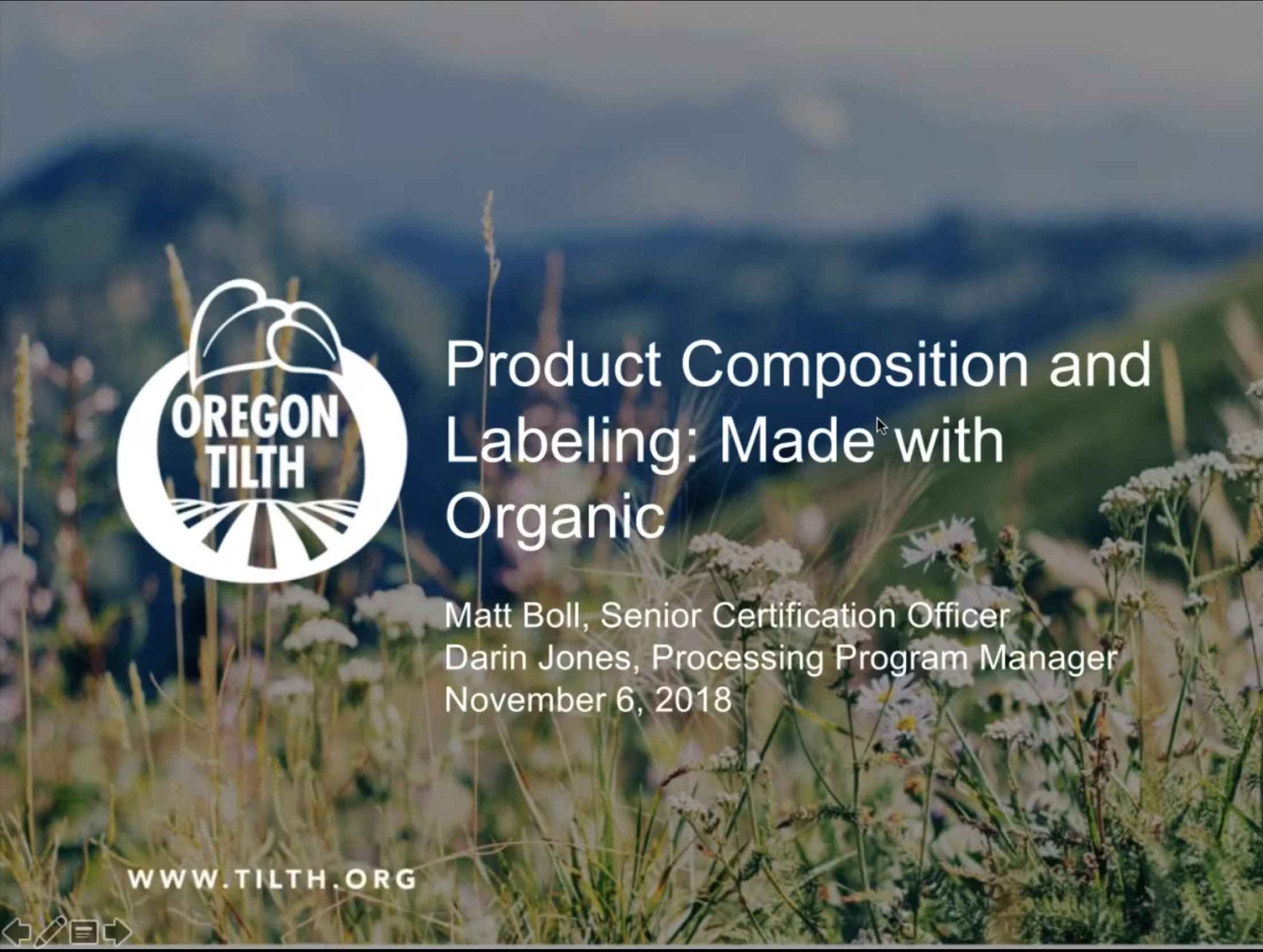 Product Composition and Labeling: Made with Organic - Transition to ...